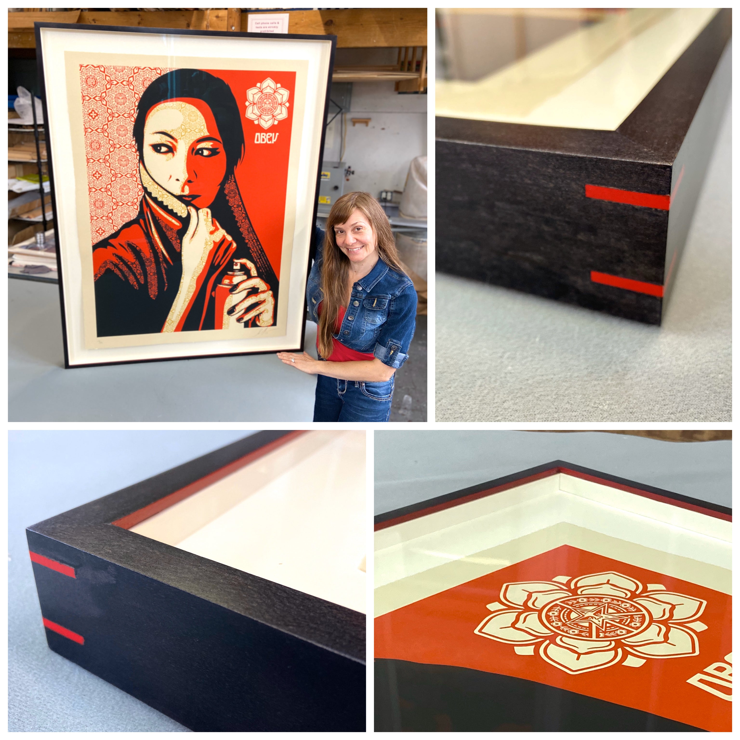 Custom Black Picture Frames for Shepard Fairey - Frames and Stretchers ...